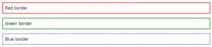 p.one { border-style: solid; border-color: red;}p.two { border-style ...